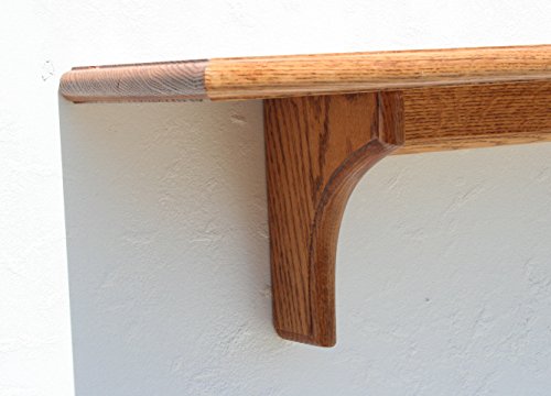 U DECOR IT Wood Wall Shelf Solid Oak with Plate Groove (Light, 48" W X 6 3/4" D X 7 1/2" H)