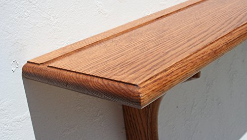 U DECOR IT Wood Wall Shelf Solid Oak with Plate Groove (Light, 48" W X 6 3/4" D X 7 1/2" H)