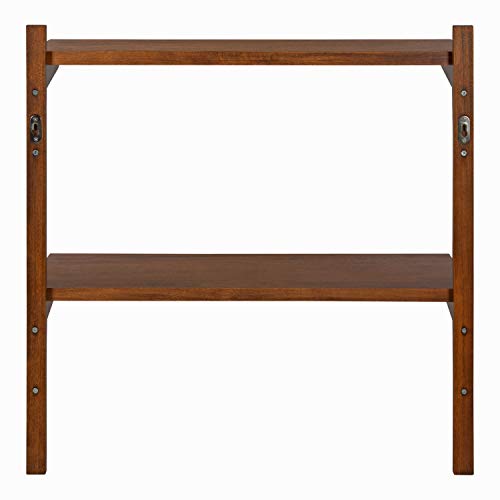 Kate and Laurel Meridien Mid-Century Wall Shelves, 24" x 8" x 24", Walnut, Transitional Wall Decor and Storage