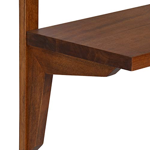 Kate and Laurel Meridien Mid-Century Wall Shelves, 24" x 8" x 24", Walnut, Transitional Wall Decor and Storage