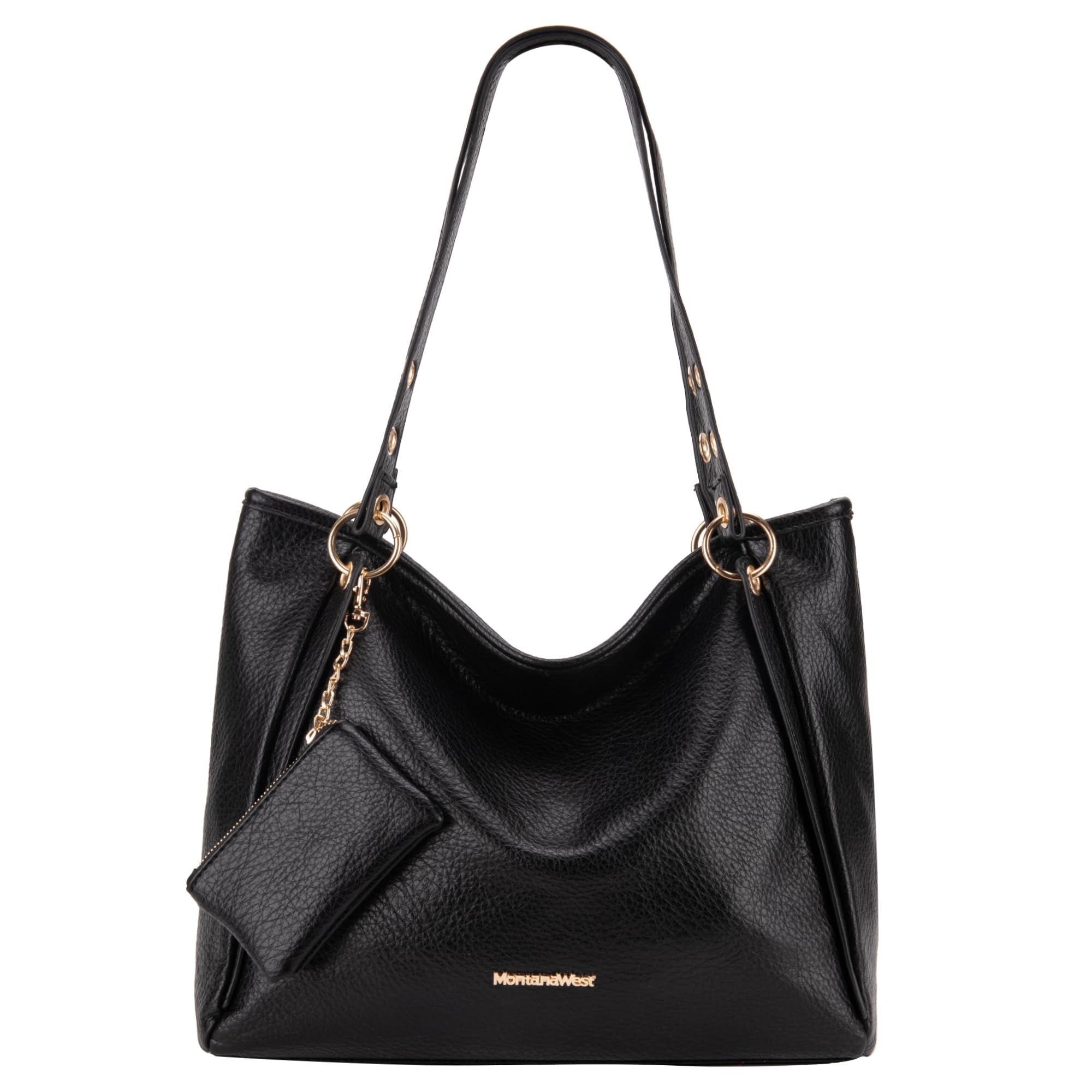 Montana West Large Tote Bag for Women Purses and Handbags Shoulder Bag with Removable Coin Pouch,MWC2-187BK