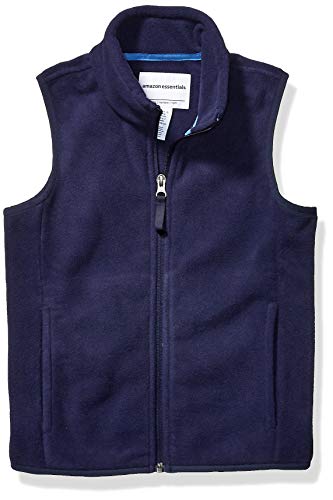 Amazon Essentials Boys' Polar Fleece Vest, Navy, Small