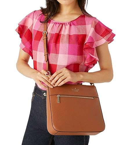 Kate Spade New York crossbody bag for women Leila top zip purse handbag for women, Warm ginger, Medium