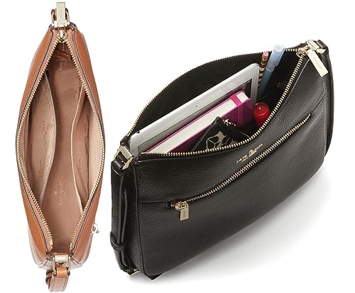 Kate Spade New York crossbody bag for women Leila top zip purse handbag for women, Warm ginger, Medium