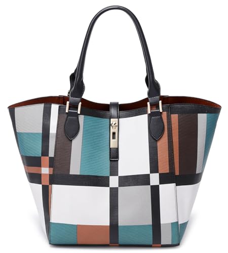 sqlp Large Work Tote Bag for Women Designer Purses and Handbags Big Bucket bags Ladies Travel Crossbody Purse blue check