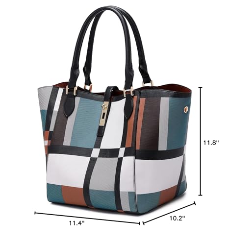 sqlp Large Work Tote Bag for Women Designer Purses and Handbags Big Bucket bags Ladies Travel Crossbody Purse blue check