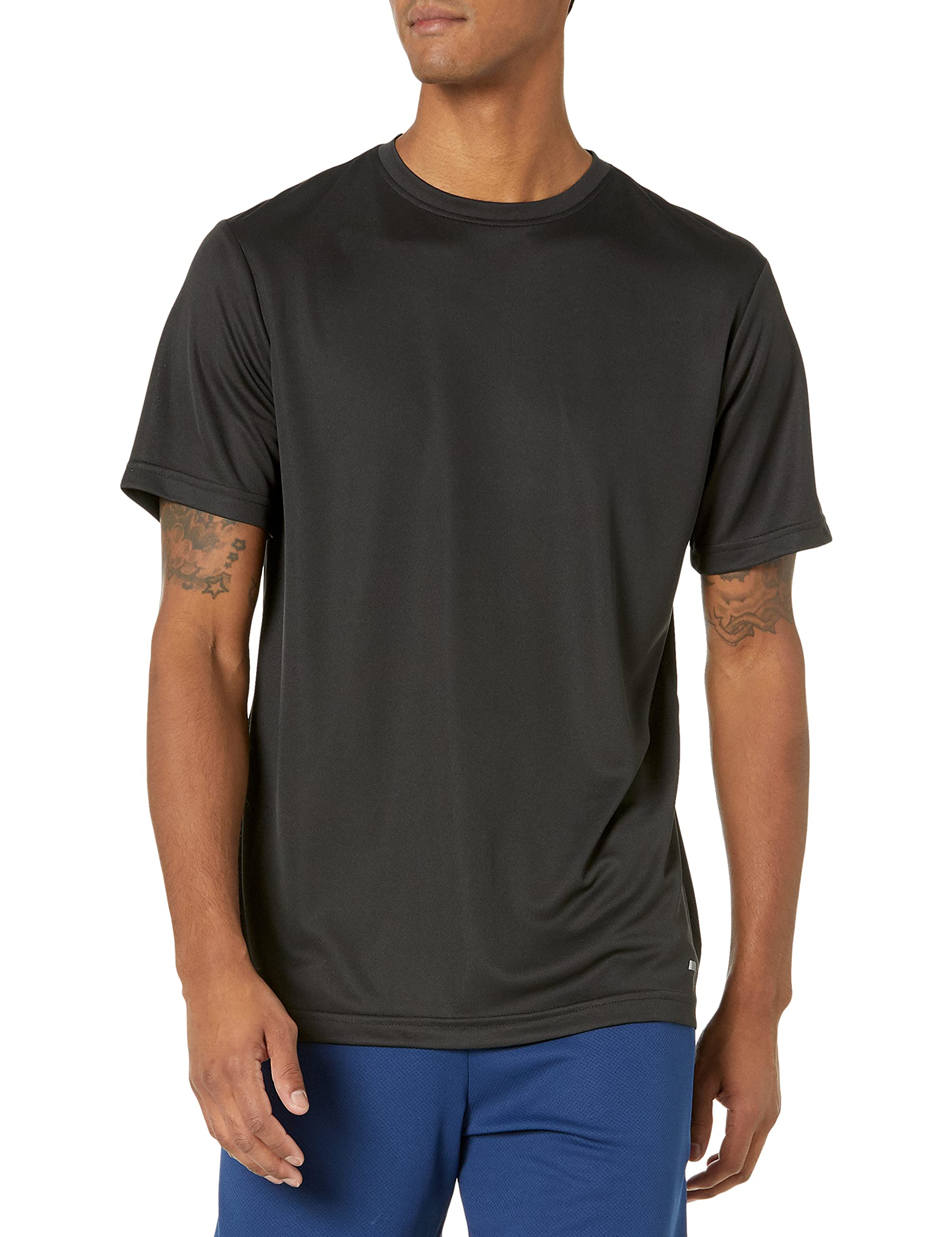 Amazon Essentials T-Shirts For Men, Active Performance Tech, Available in Big & Tall, Pack of 2, Black, X-Large