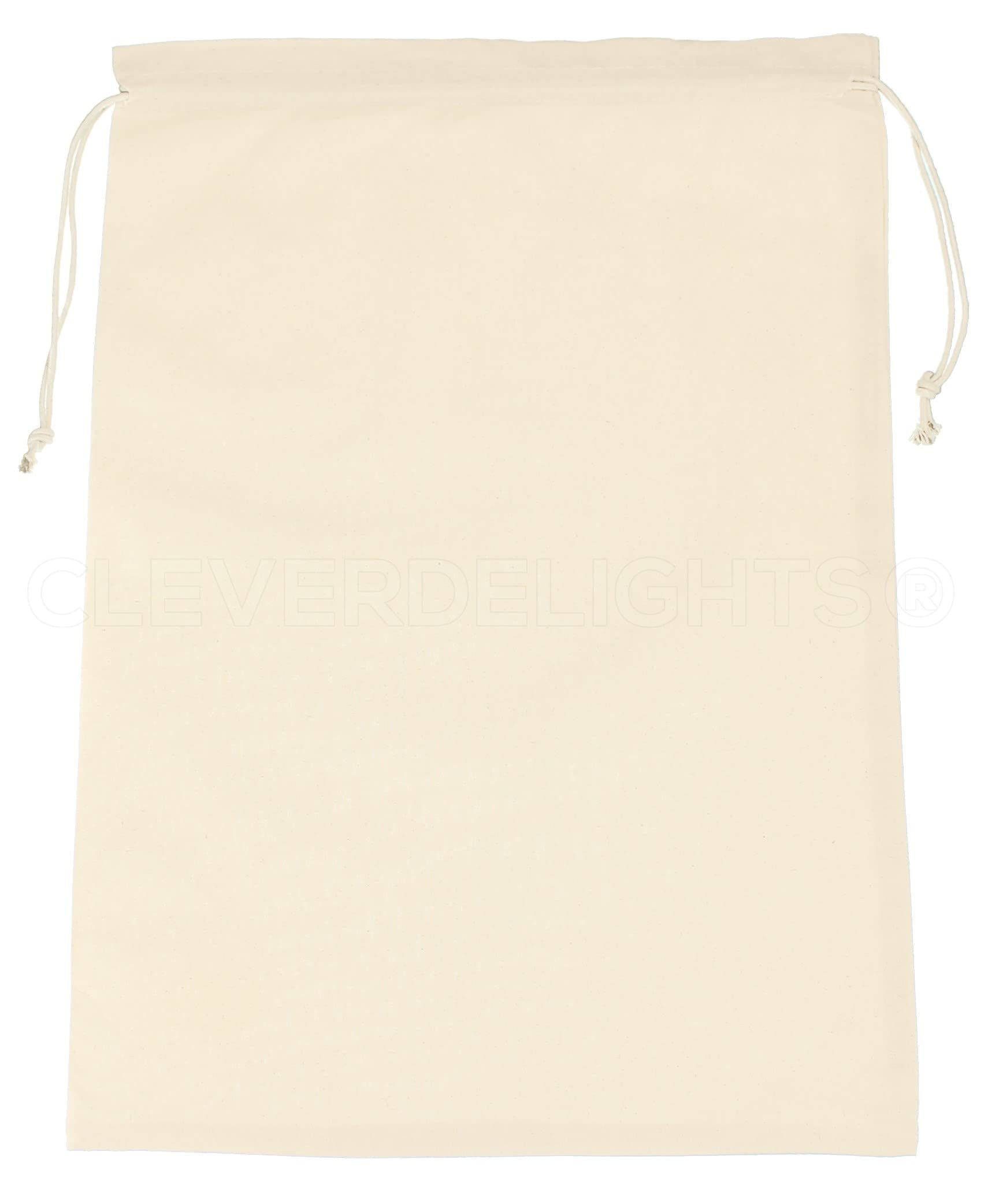 CleverDelights Cotton Bags - 14" x 20" - 10 Pack - Premium Muslin Drawstring Bag
