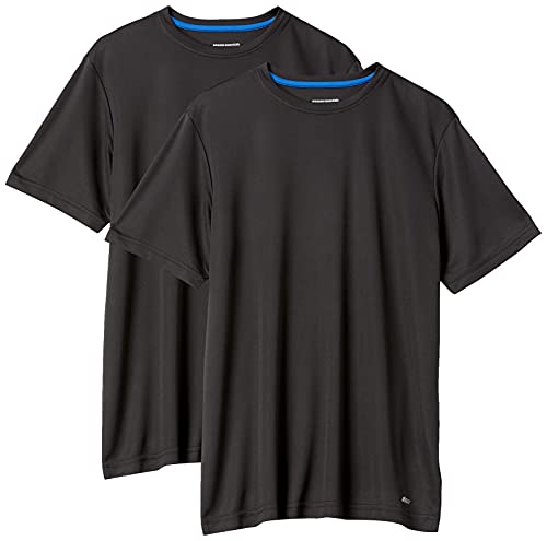 Amazon Essentials T-Shirts For Men, Active Performance Tech, Available in Big & Tall, Pack of 2, Black, X-Large