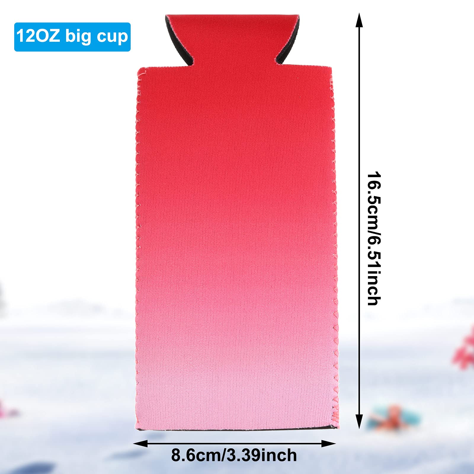 18 Pieces Slim Can Cooler Drink Sleeves Holder Insulated Neoprene Can Sleeves Neoprene Slim Beer Can Sleeves Tall Coffee Cup Sleeve Insulated Sleeves Reusable Cup Cover (12 oz, Gradient)