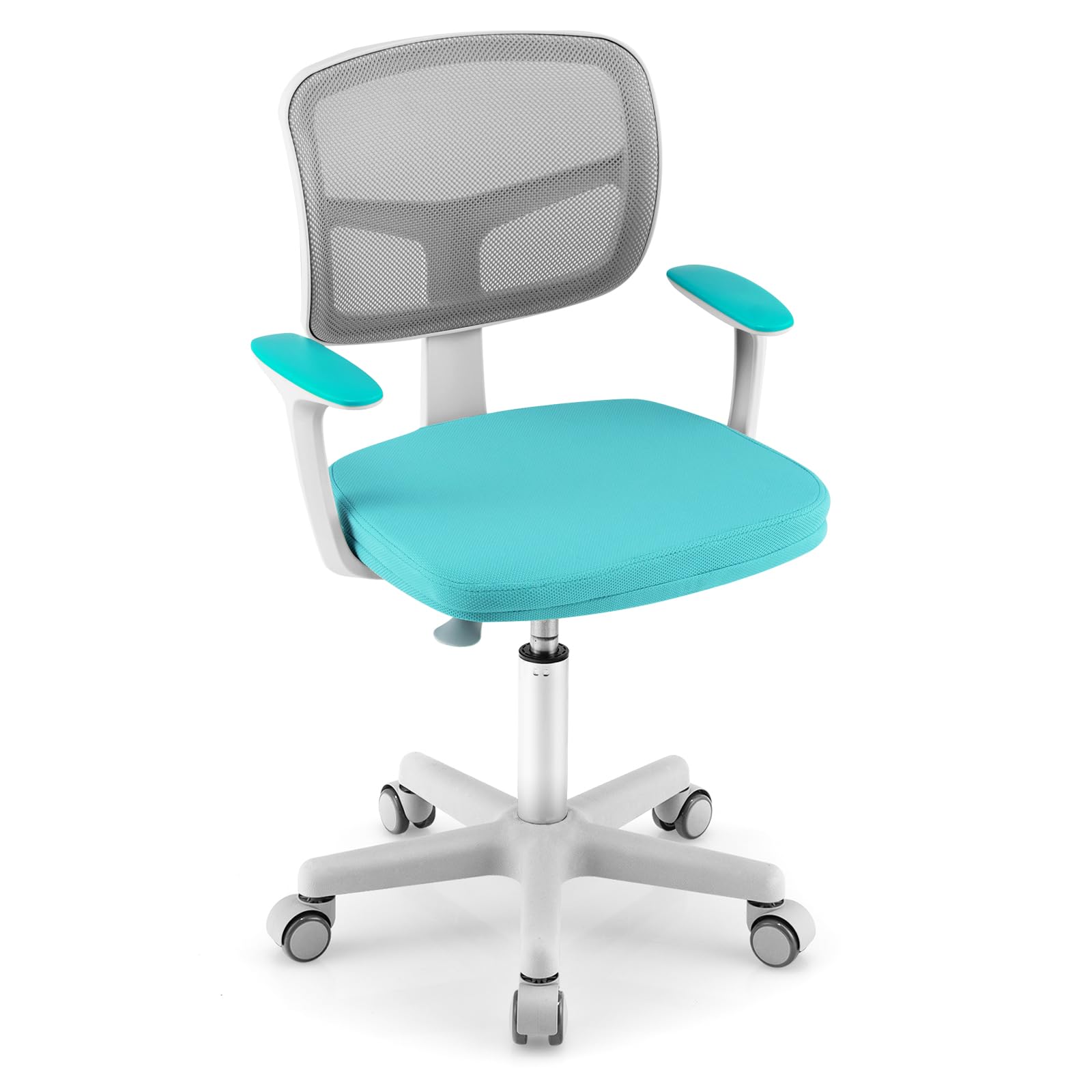 HONEY JOY Kids Desk Chair, Height Adjustable Children Study Chair, Swivel Mesh Task Student Chair, Universal Casters, Child Computer Desk Chair for Boys Girls Age 3-10 (Green)