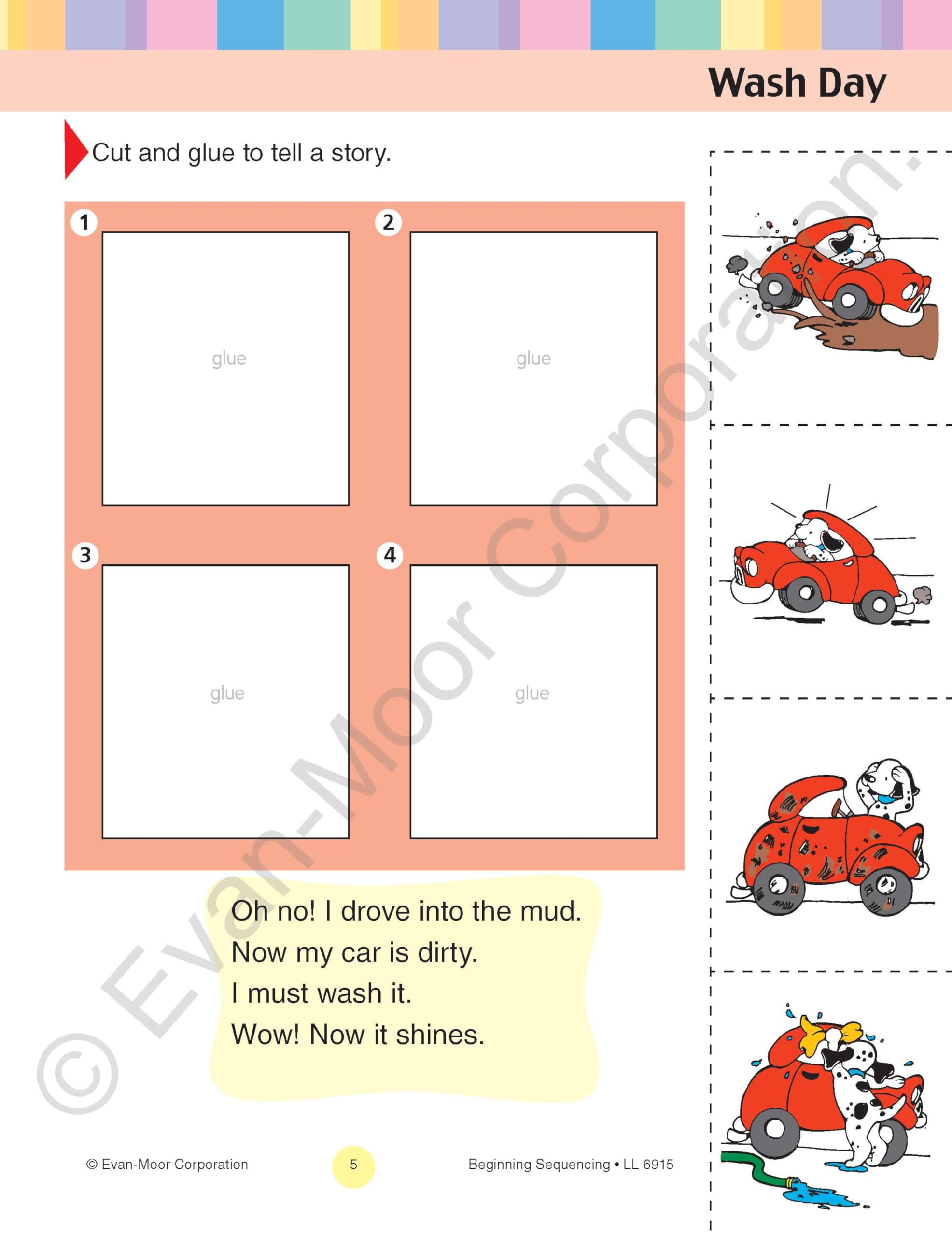 Learning Line: Beginning Sequencing, Prek - Kindergarten Workbook