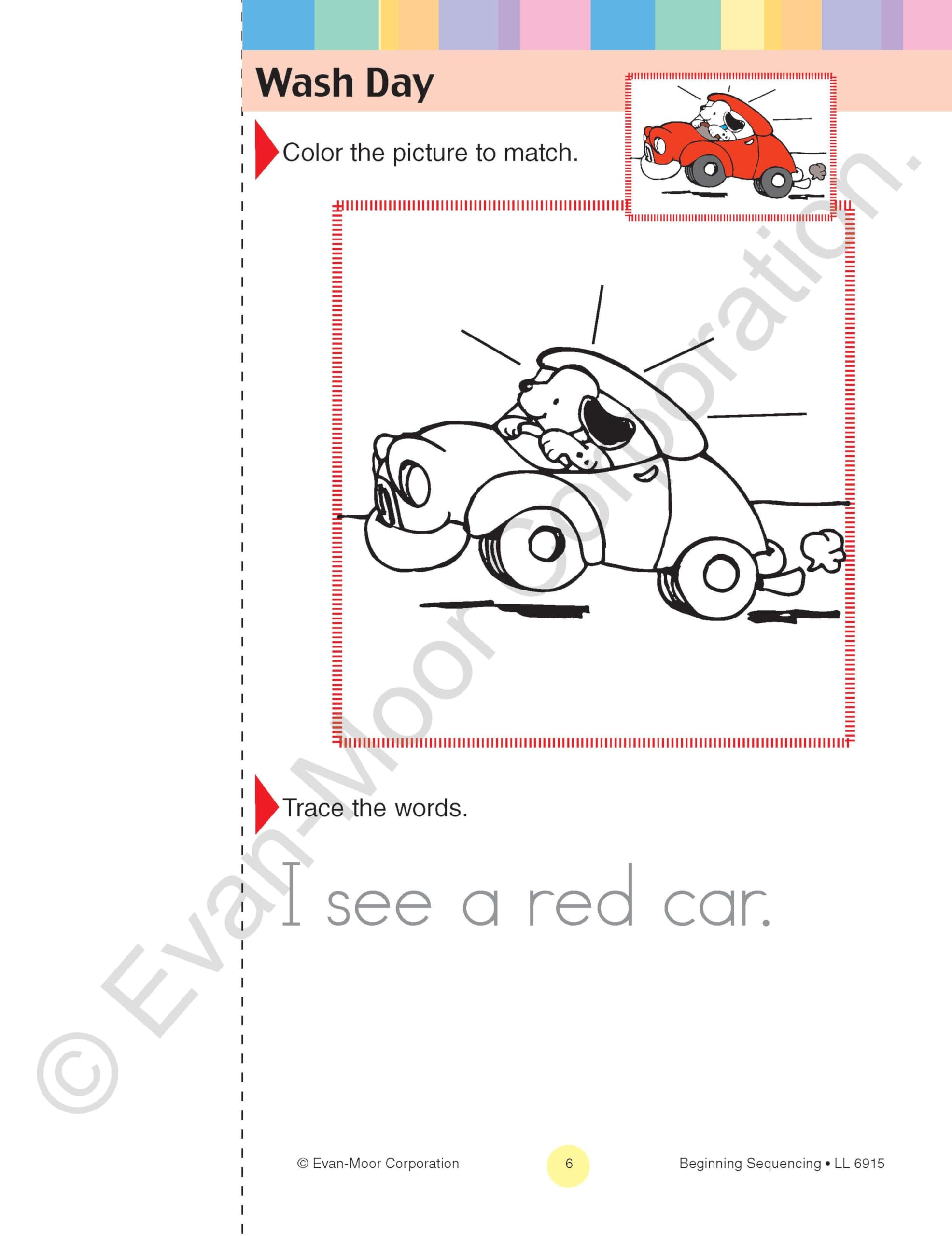Learning Line: Beginning Sequencing, Prek - Kindergarten Workbook