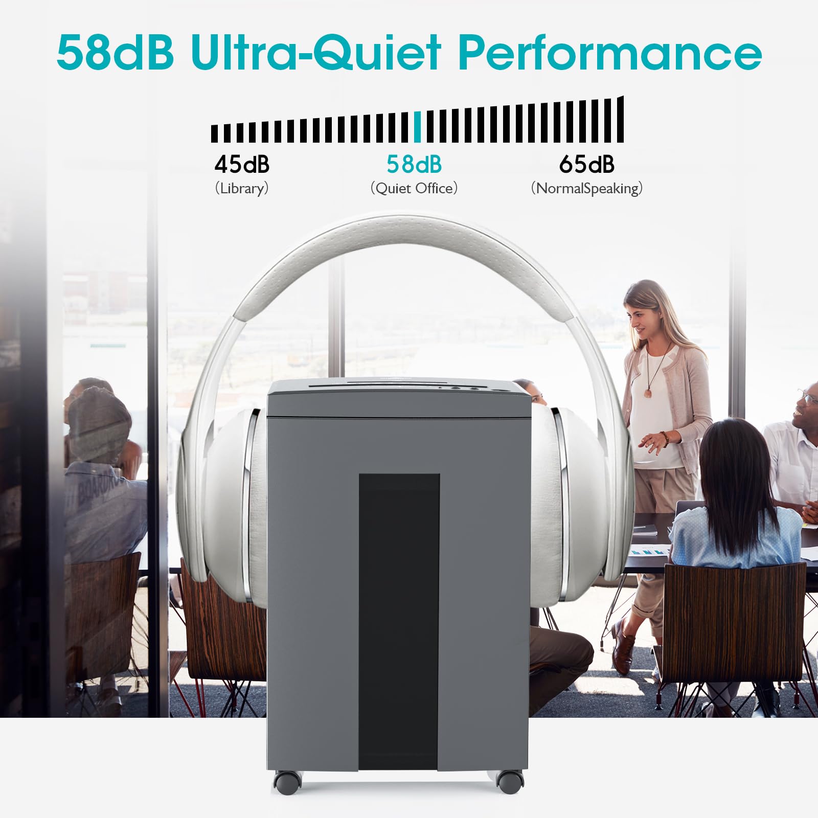 WOLVERINE 18-Sheet 60 Mins Running Time Cross Cut High Security Level P-4 Heavy Duty Paper/CD/Card Ultra Quiet Shredder for Home Office with 6 Gallons Pullout Waste Bin SD9113 (Grey ETL)