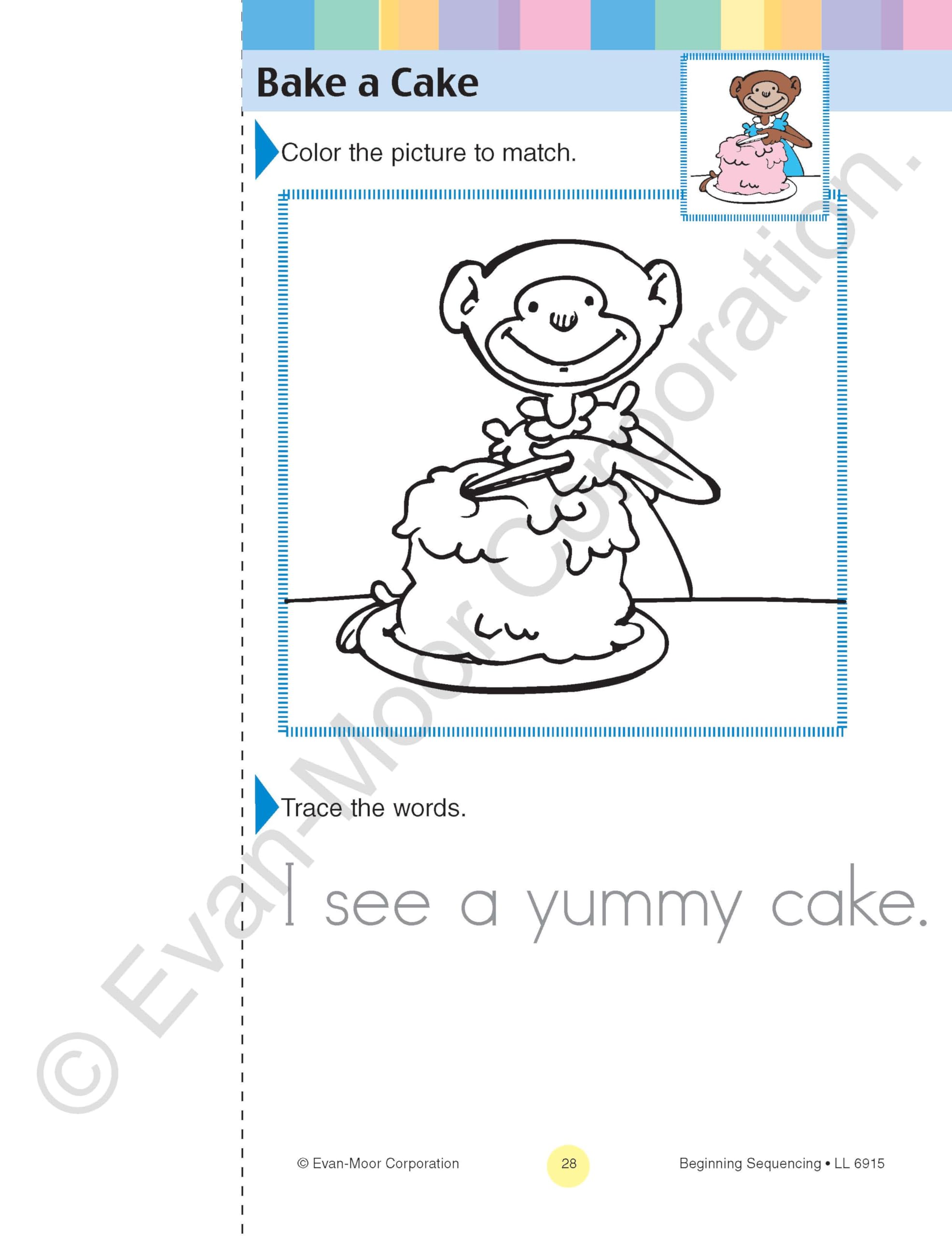 Learning Line: Beginning Sequencing, Prek - Kindergarten Workbook