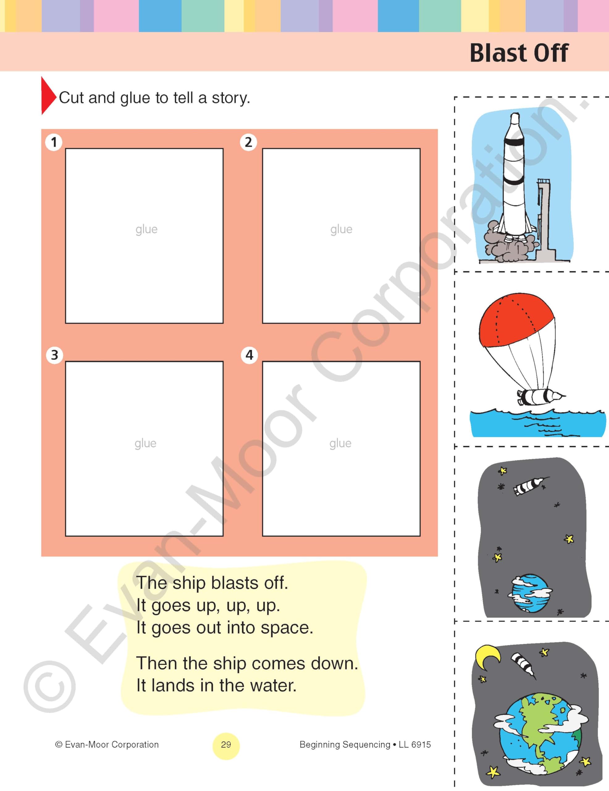 Learning Line: Beginning Sequencing, Prek - Kindergarten Workbook