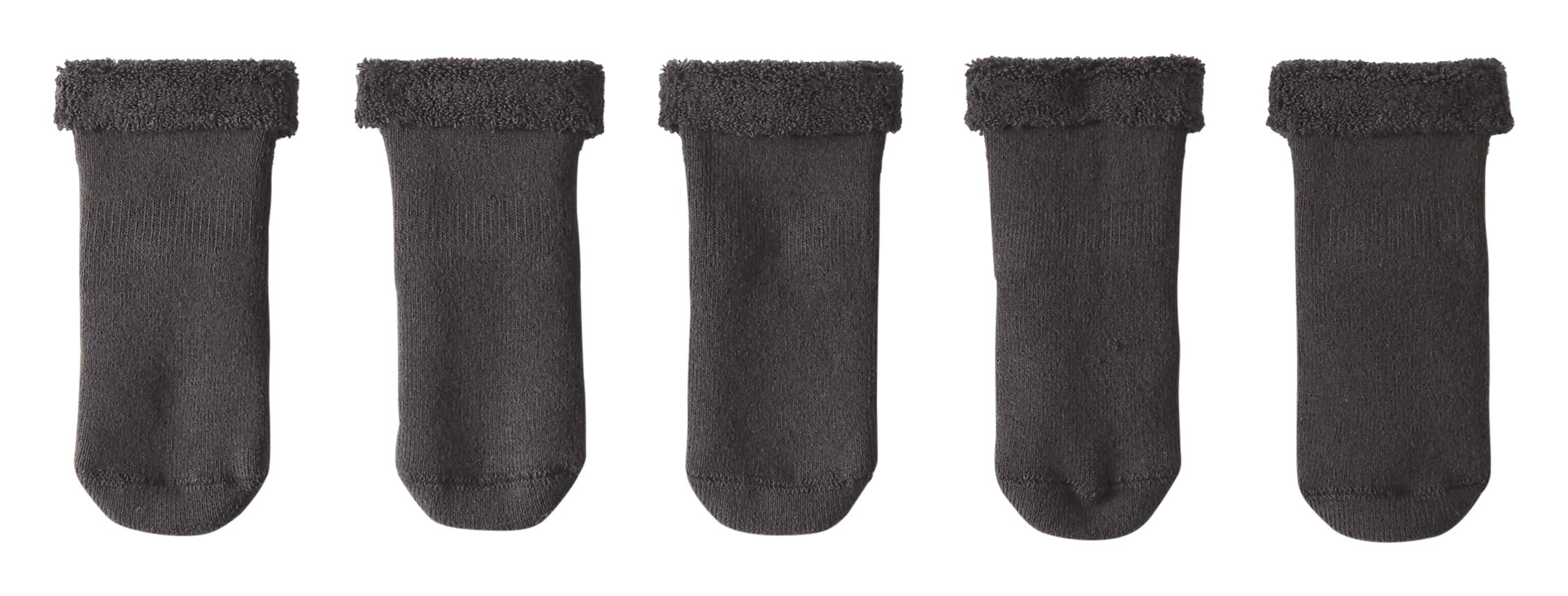 Moon & Back by Hanna Andersson Kid's Sock Set Sockshosiery, Soft Black, 12-24 mos
