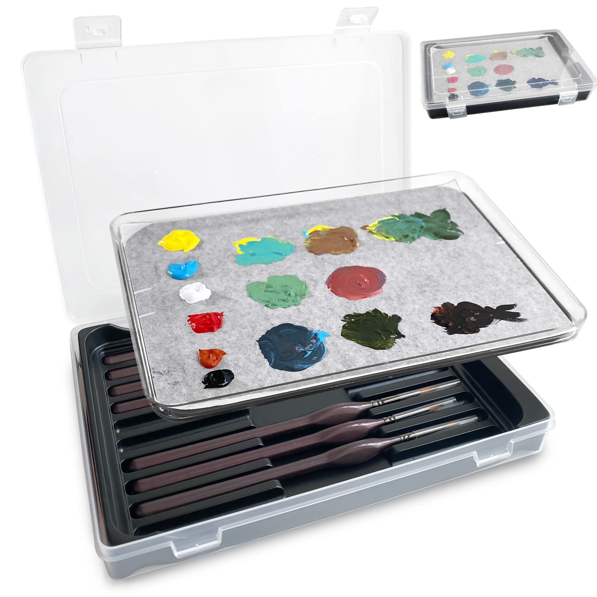 Wet Palette Wet Pallet for Miniatures- Stay Wet Palette for Acrylic Painting Wet pallets for Painting Miniatures,Paint Brush Holder Organizer Wet Palette Storage containers