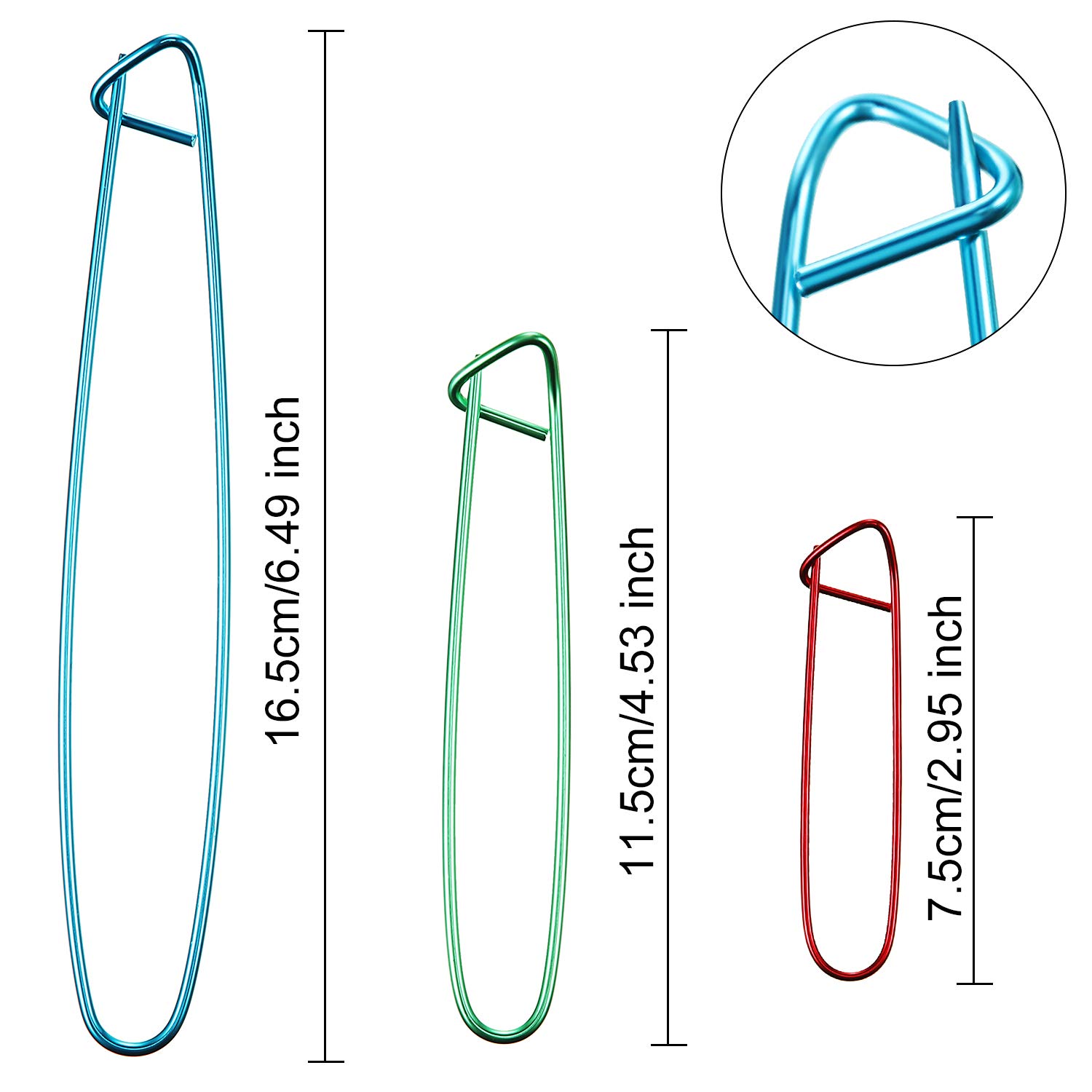 9 Pieces Cable Stitch Holders, Mixed Color Aluminum Cable Needles Stitch Holders, Safety Pin Brooch Weaving Needle Sweater Knitting Tool, Bent Tapestry Needles for Yarn Sewing Knitting