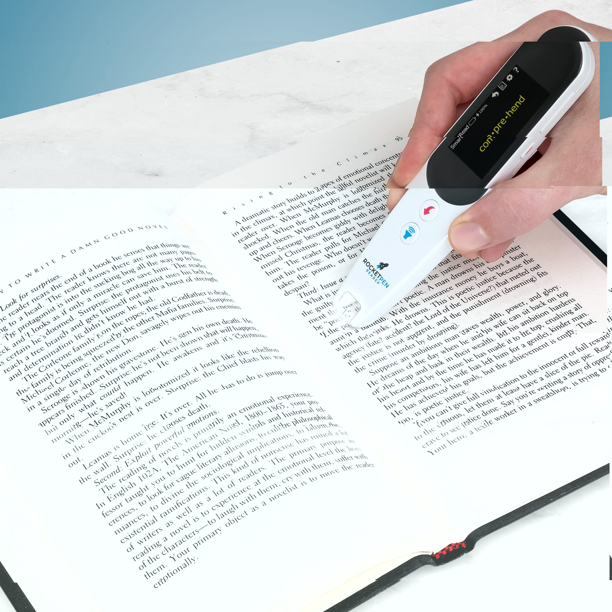 Rocket Pen Reader Advanced Personal Reading Tutor Scanning Pen (Scans Both Print and Onscreen)