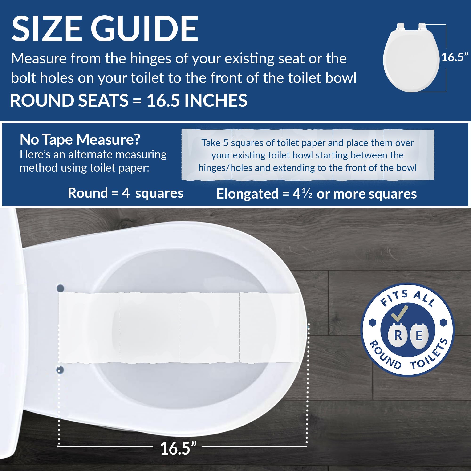 Mayfair 847SLOW 000 Kendall Slow-Close, Removable Enameled Wood Toilet Seat That Will Never Loosen, 1 Pack - ROUND - Premium Hinge, White