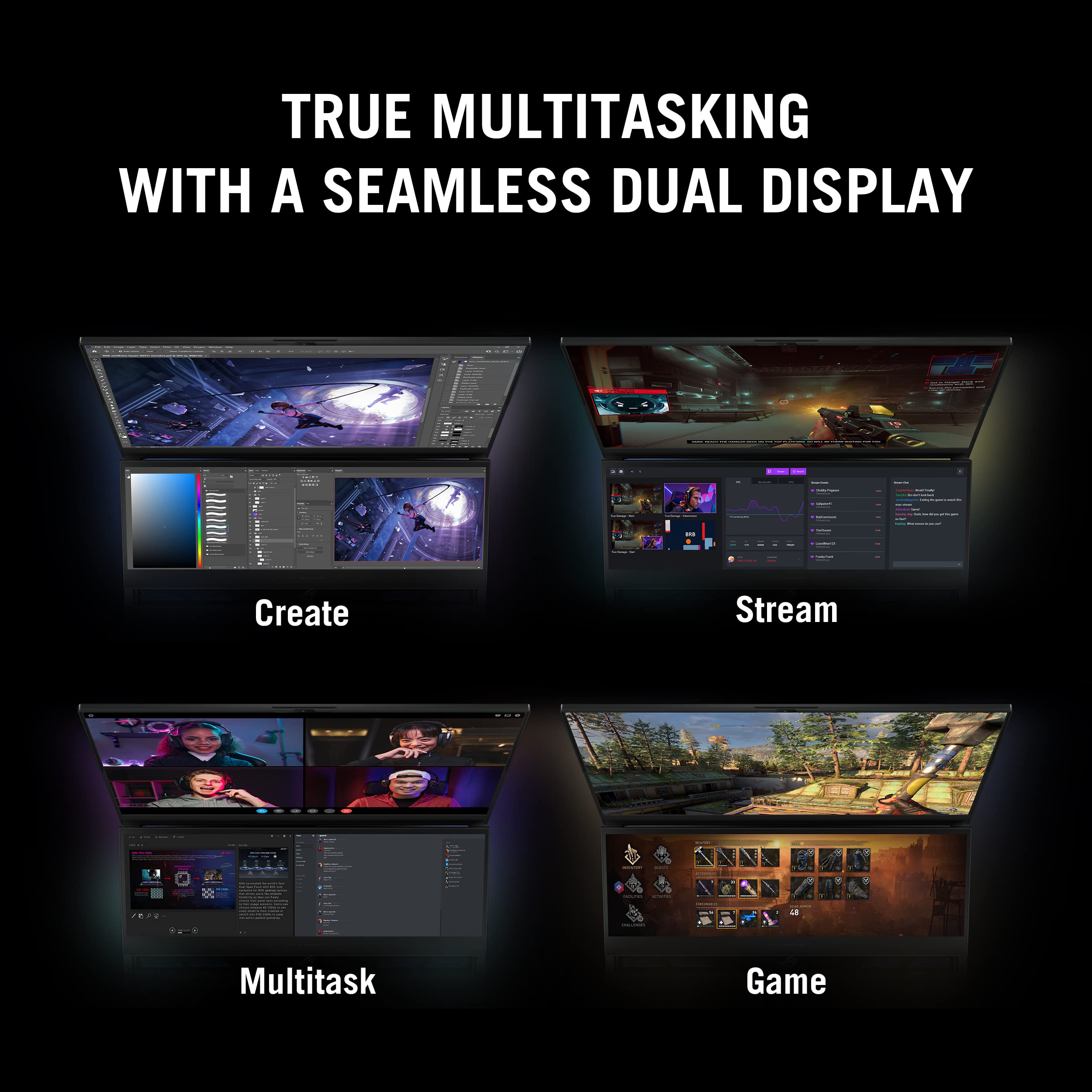 ASUS ROG Zephyrus Duo 16 (2022) Gaming Laptop, 16” Mini LED 240Hz/3ms, QHD 16:10 Display, 100% DCI-P3, NVIDIA GeForce RTX 4090, AMD Ryzen 9 7945HX, 32GB DDR5, 2TB SSD, Windows 11 Pro, GX650PY-XS97