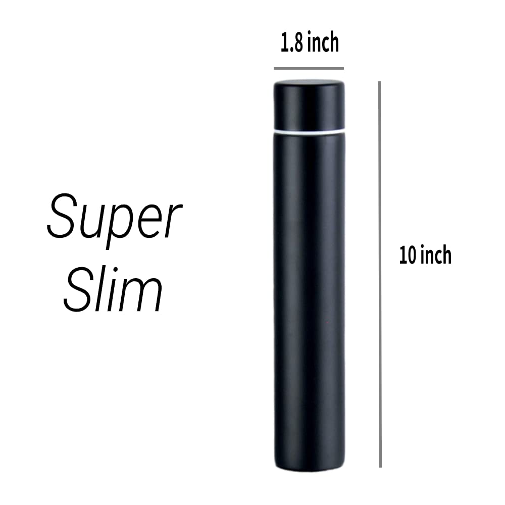 Stainless Steel Tumbler, Insulated Water Bottle, Slim, Skinny, Leakproof, 8oz, Black¡