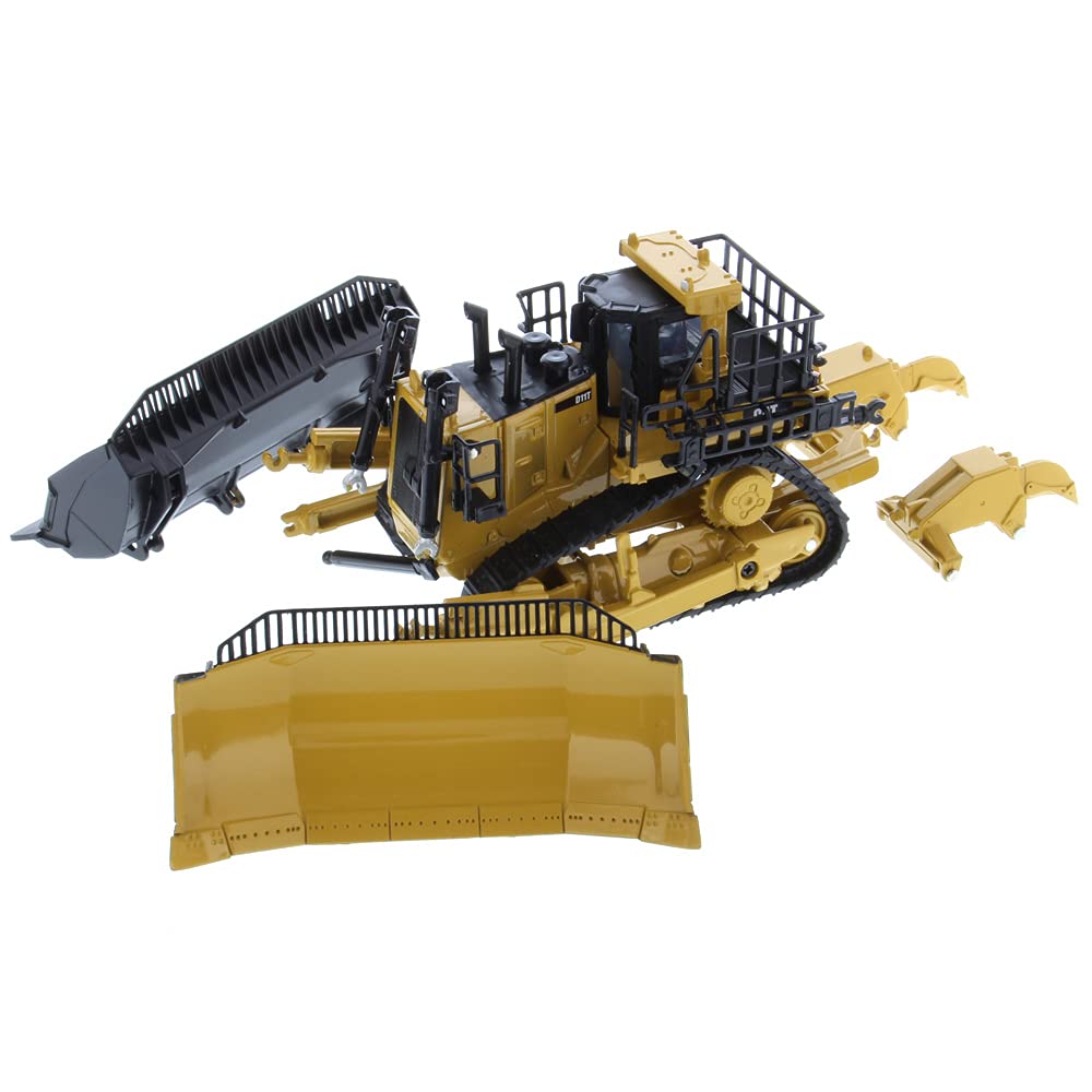 1:64 Scale Caterpillar D11 Dozer with 2 Blades and Rear Rippers - Construction Metal Series by Diecast Masters - Comes with JEL Blade Attachment - Made of Diecast Metal with Plastic Parts