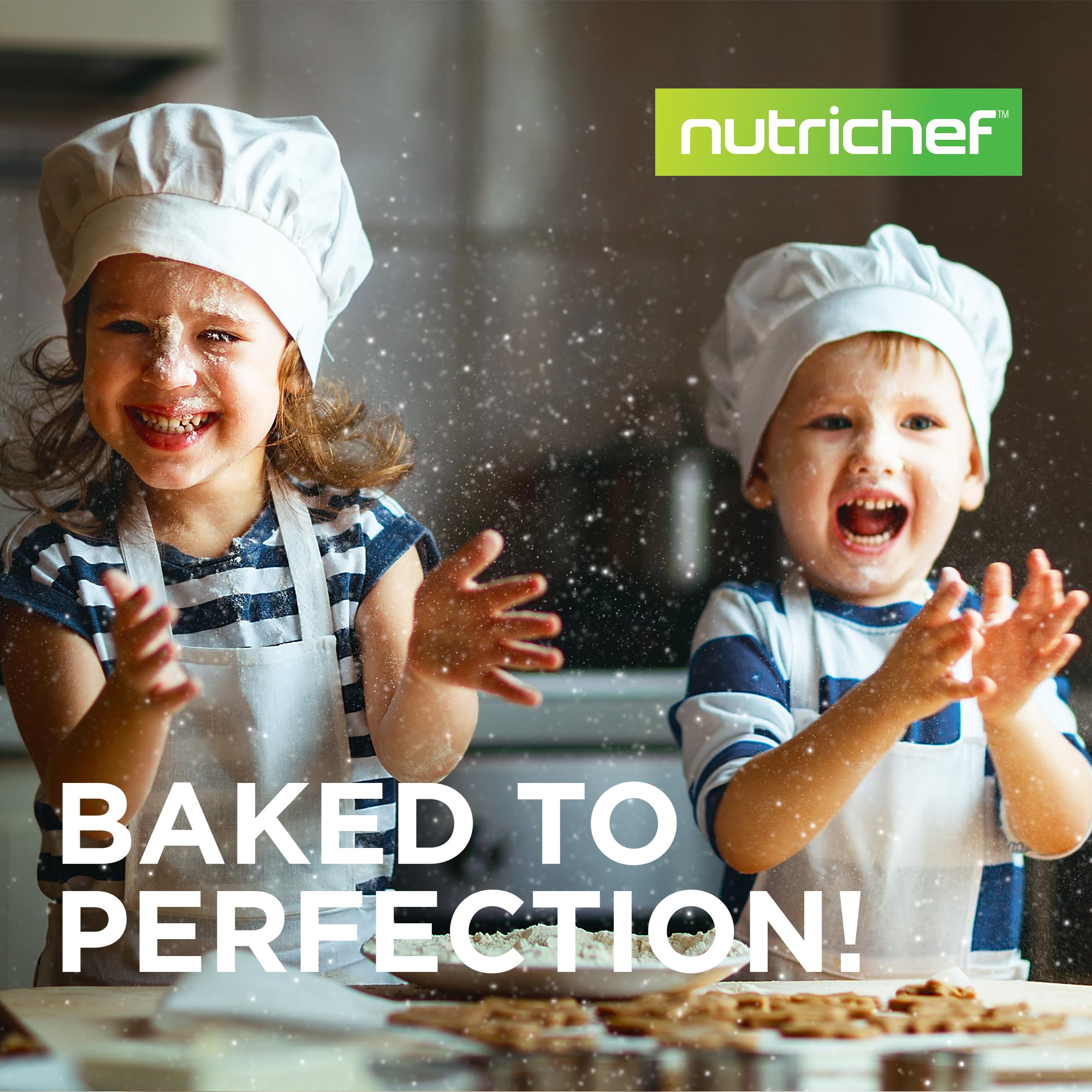 NutriChef Non-Stick Kitchen Oven Baking Pans-Deluxe & Stylish Nonstick Gray Coating Inside & Outside, Commercial Grade Restaurant Quality Metal Bakeware with Red Silicone Handles NCSBS3S, 3 Piece Set