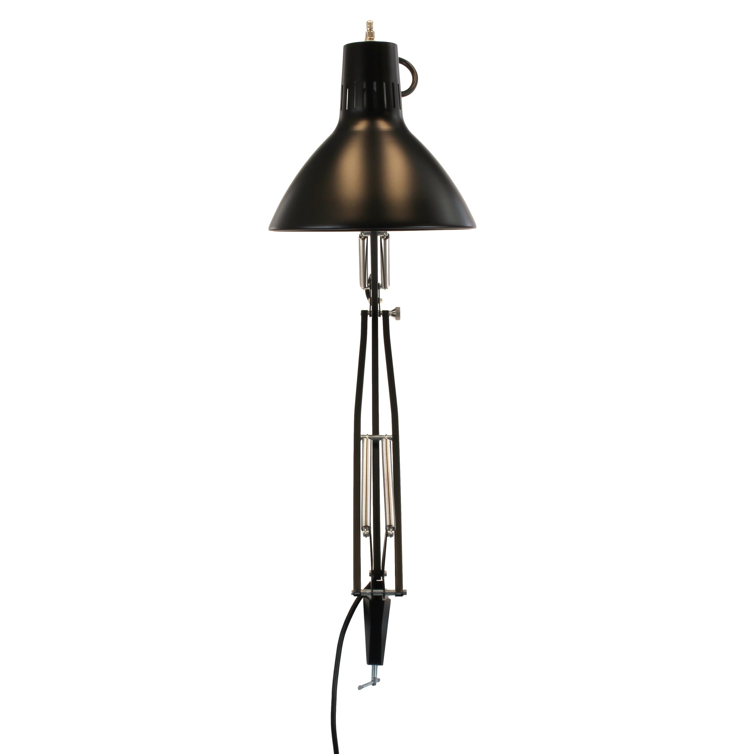 Luxo LS1ABK LS 23W CFL Task Light, 45" Powder-Coated Arm with External Springs, Edge Clamp, Black