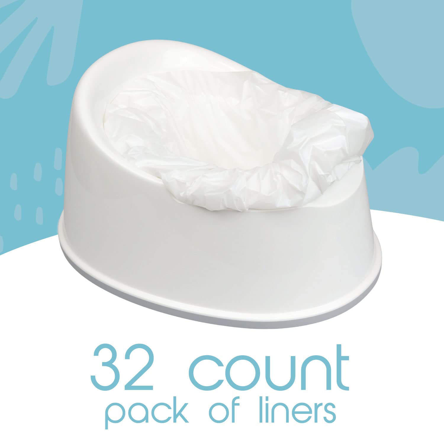TidyTots Disposable Potty Chair Liners - Value Pack - Universal Potty Chair Fit (fits most potty chairs) - 32 Liners