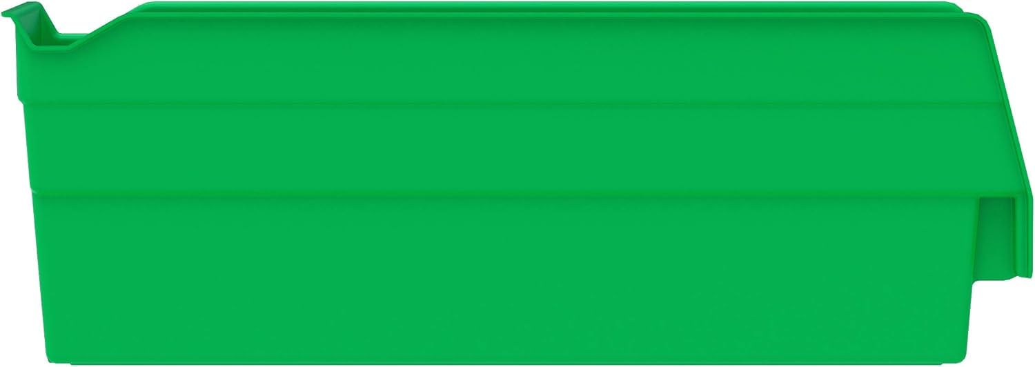 Akro-Mils 30110 Plastic Nesting Shelf Bin Box, (12-Inch x 3-Inch x 4-Inch), Green, (24-Pack)