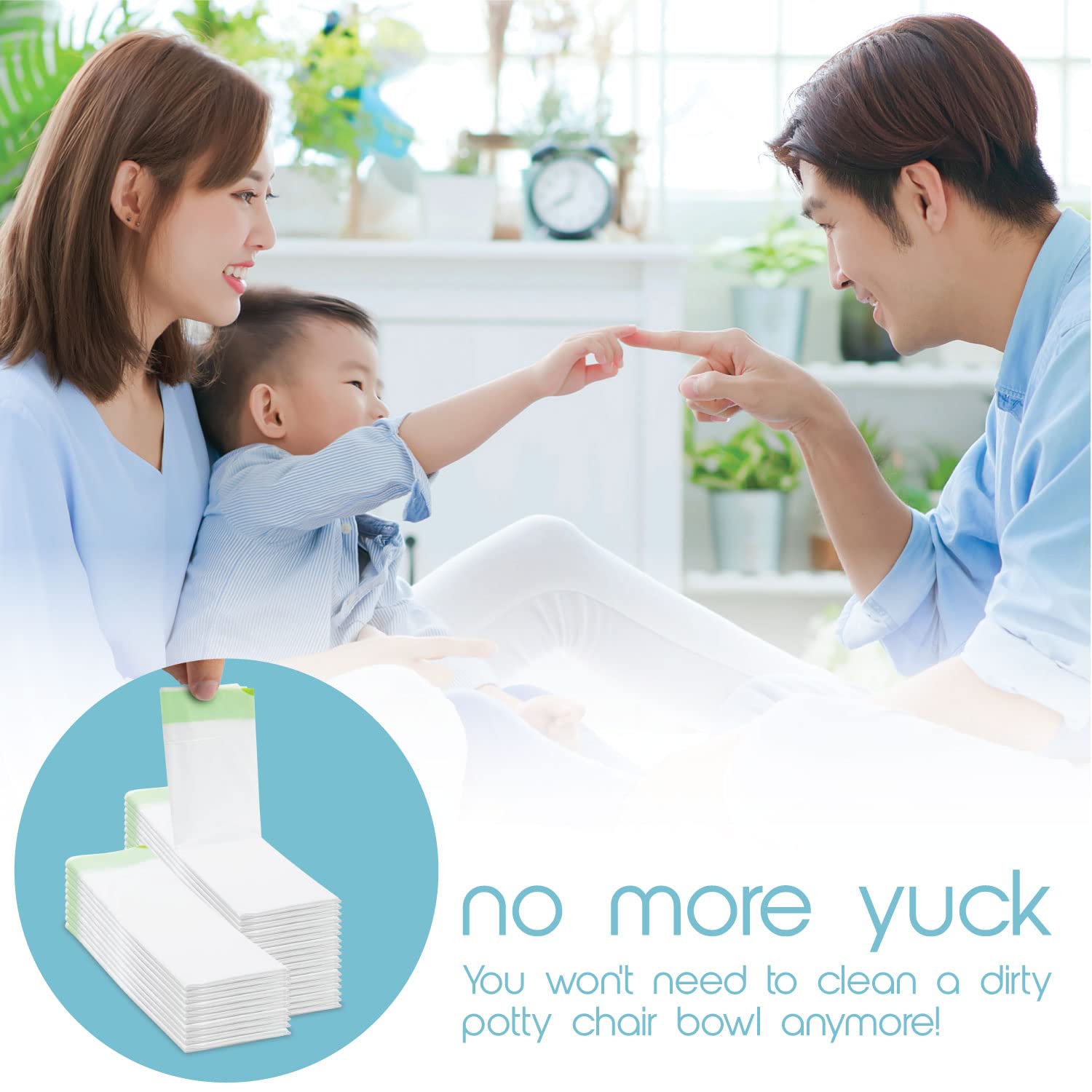 TidyTots Disposable Potty Chair Liners - Value Pack - Universal Potty Chair Fit (fits most potty chairs) - 32 Liners