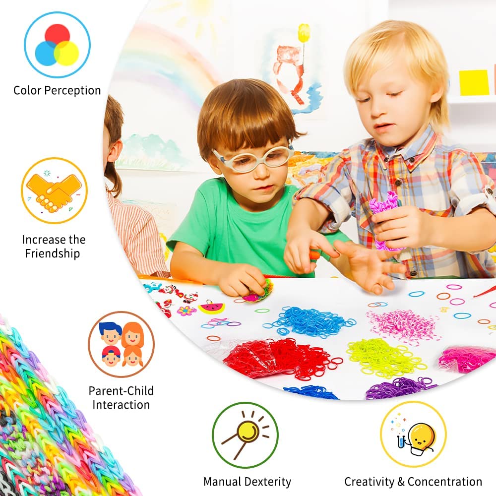 17160+ Loom Rubber Bands Refill Kit in 34 Color with 600 Clips,6 Hooks,1 Instruction, Premium Bracelet Making Kit for Kids Weaving DIY Crafting Gift