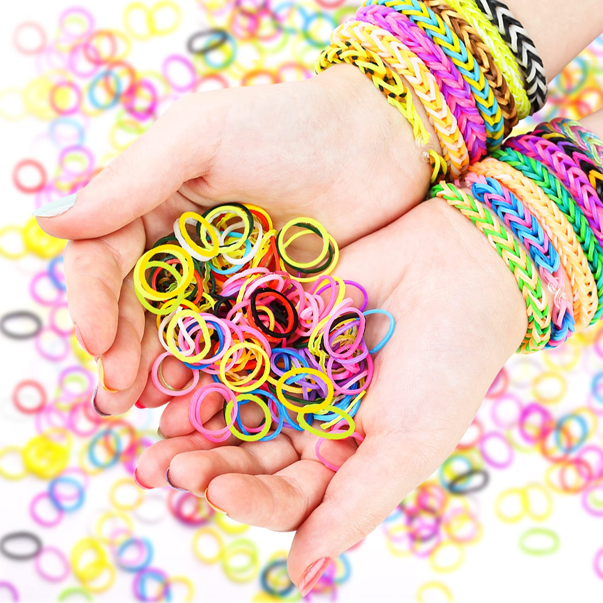 17160+ Loom Rubber Bands Refill Kit in 34 Color with 600 Clips,6 Hooks,1 Instruction, Premium Bracelet Making Kit for Kids Weaving DIY Crafting Gift