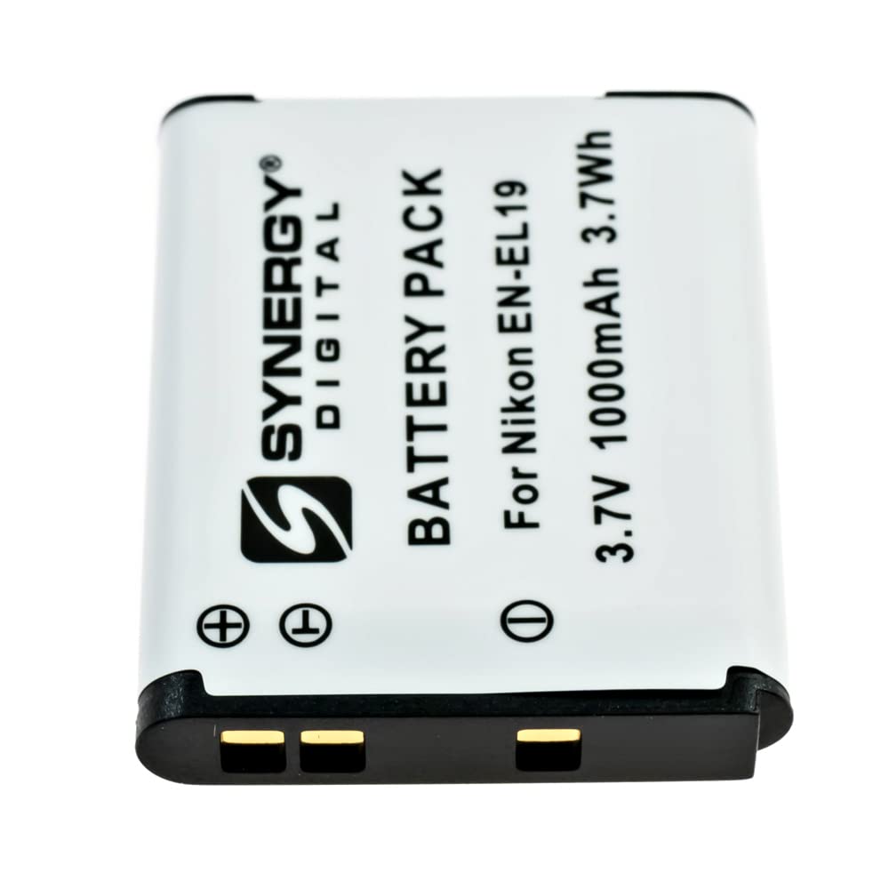 Synergy Digital Camera Battery, Works with Nikon Coolpix S6900 Digital Camera, (Li-Ion, 3.7V, 1000 mAh) Ultra Hi-Capacity, Compatible with Nikon EN-EL19 Battery