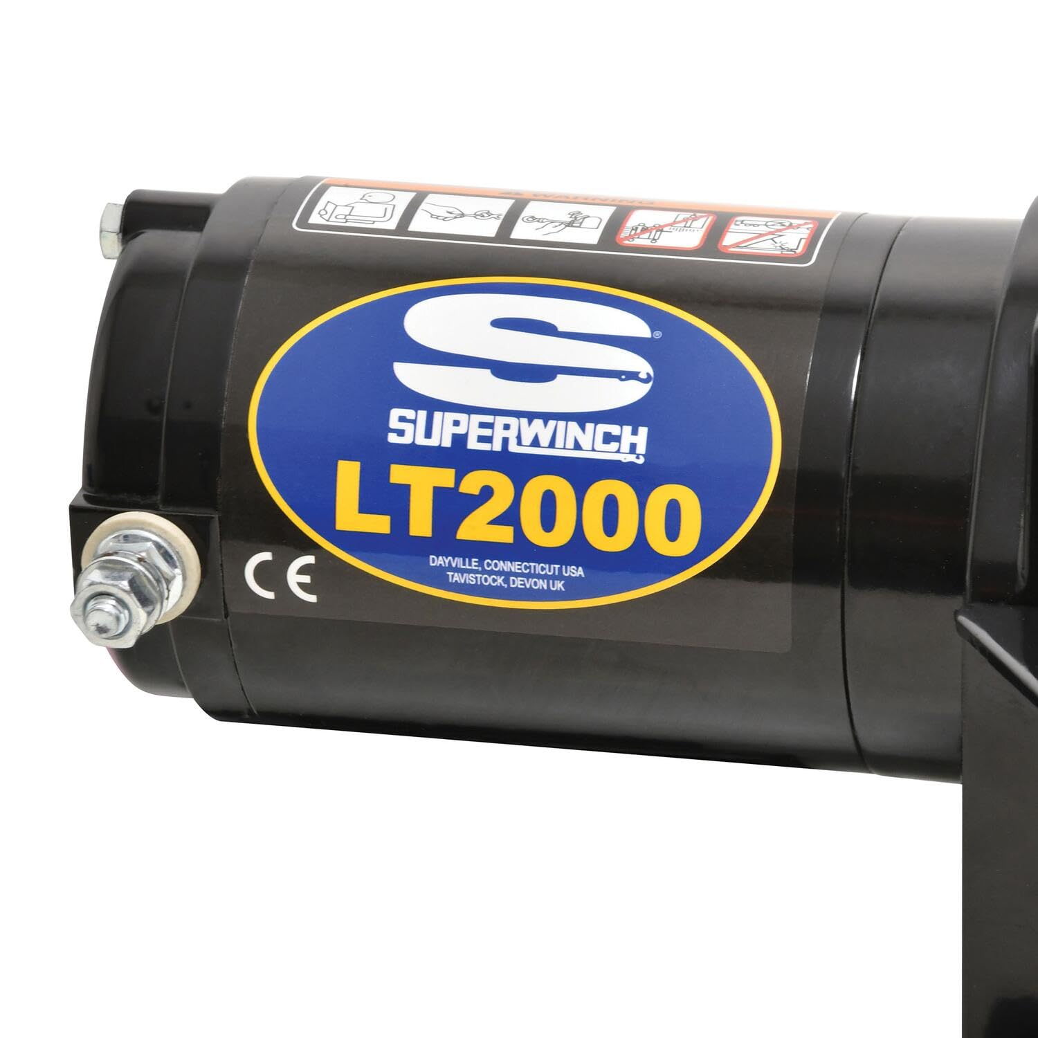 Superwinch 1120210 LT2000 12V DC Electric Winch 2,000lb/907kg Single Line Pull with Roller Fairlead, 5/16in. x 50ft. Steel Wire Rope, Corded Handheld Remote, Handlebar Rocker Switch