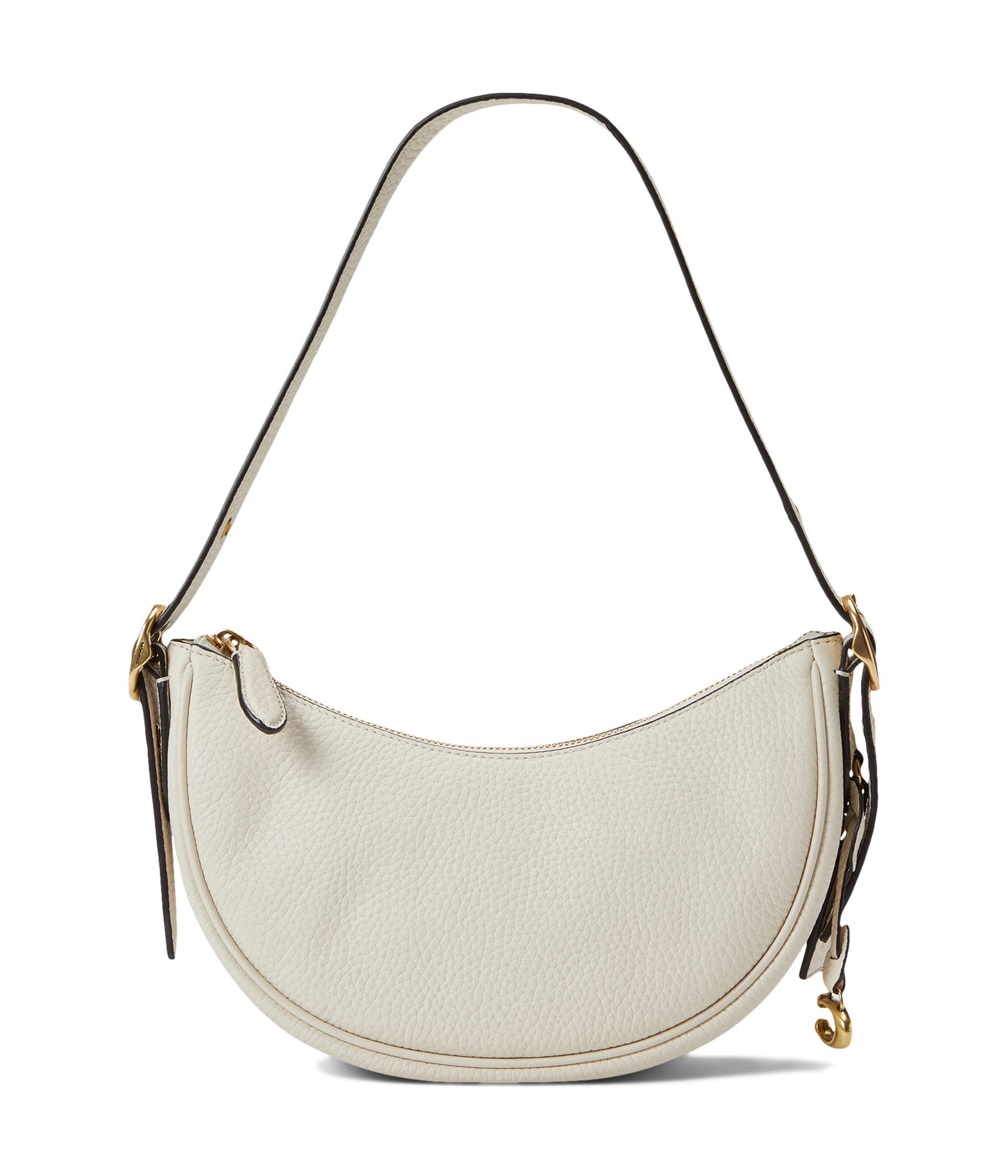Coach Soft Pebble Leather Luna Shoulder Bag Chalk One Size