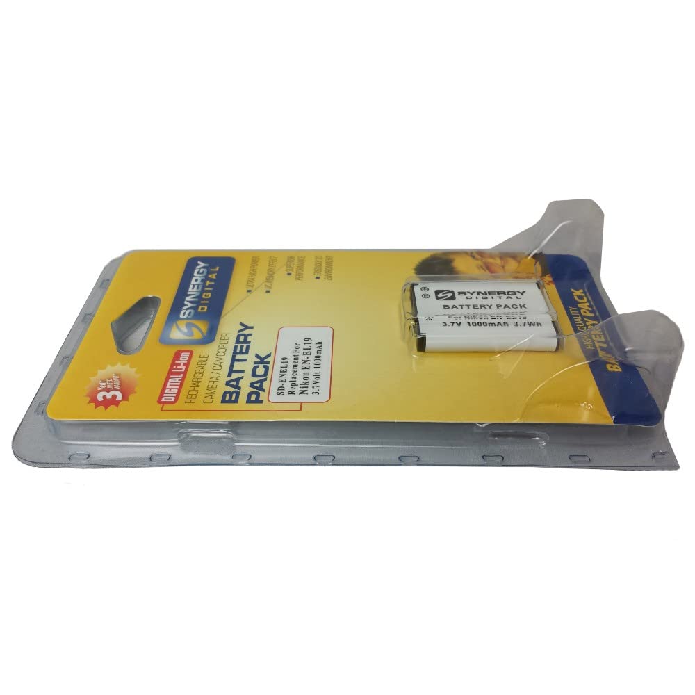 Synergy Digital Camera Battery, Works with Nikon Coolpix S6900 Digital Camera, (Li-Ion, 3.7V, 1000 mAh) Ultra Hi-Capacity, Compatible with Nikon EN-EL19 Battery