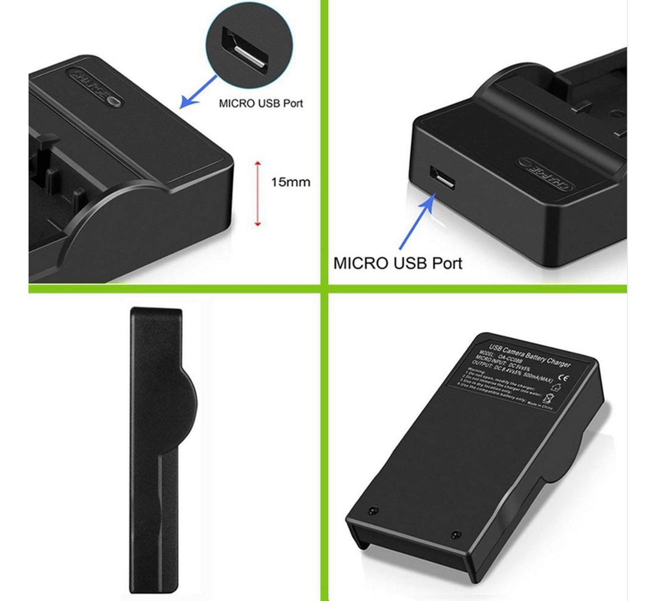 Battery Charger for Nikon EN-EL19 and Coolpix W100, W150, A100, A300, S32, S33, S100, S5200, S5300, S6400, S6500, S6600, S6700, S6800, S6900, S7000 Digital Camera