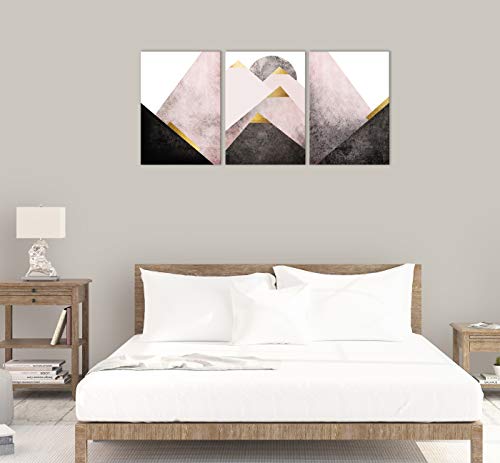 Pink Black and White Modern Abstract Canvas Painting Prints Pictures Artwork Home Decor For Kitchen Living Room Dining Room