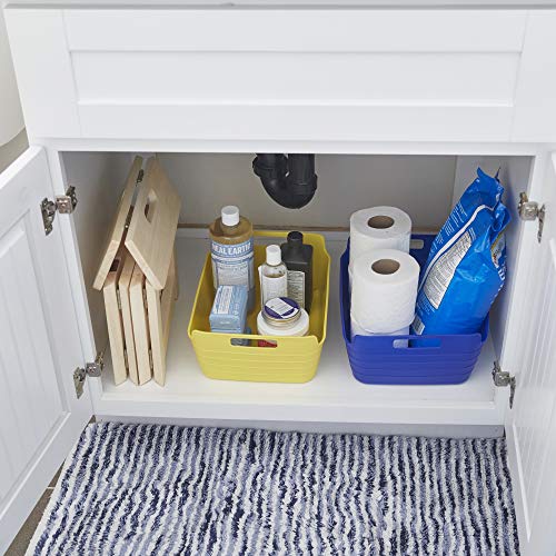 ECR4Kids Bendi-Bins with Handles, Multipurpose Flexible Plastic Storage Baskets, Stackable Baskets, Soft Plastic Storage Bin, 13in x 10in, 6-Piece - Assorted