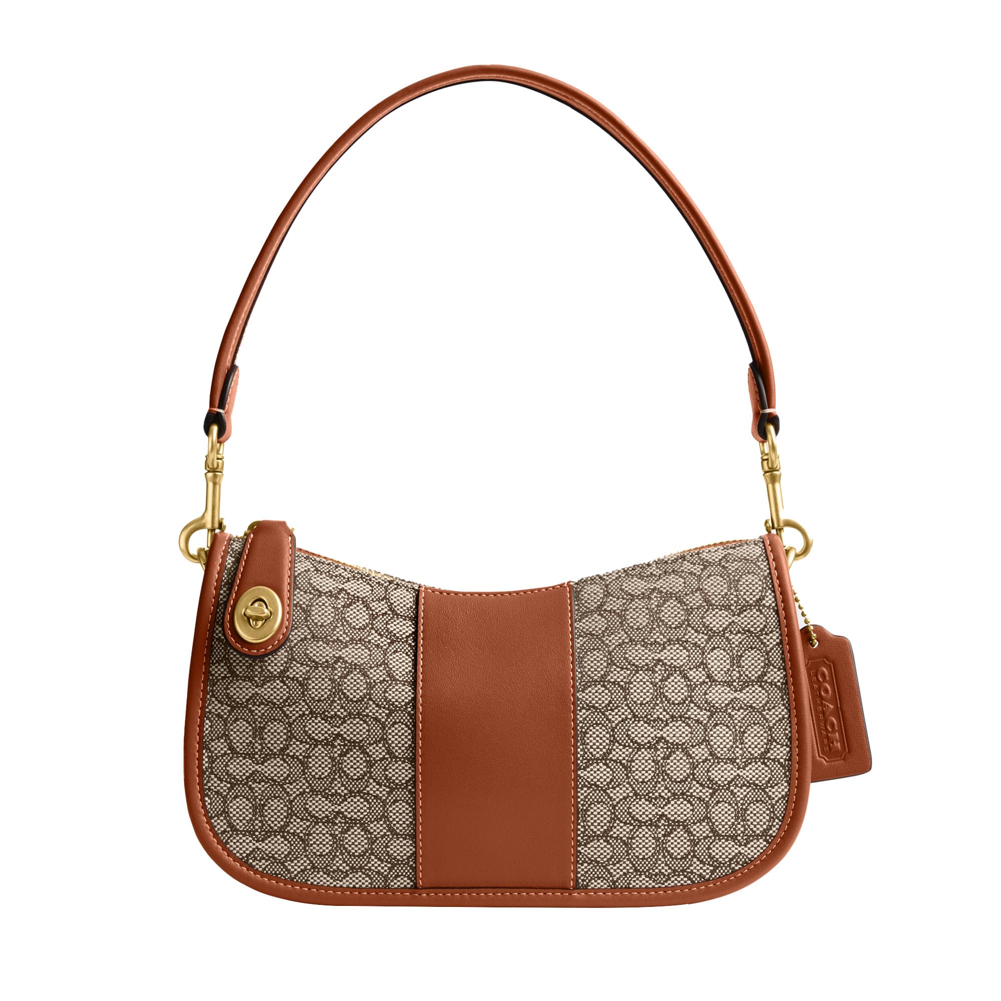 Coach The Coach Originals Mini Signature Jacquard Swinger, Cocoa Burnished Amber