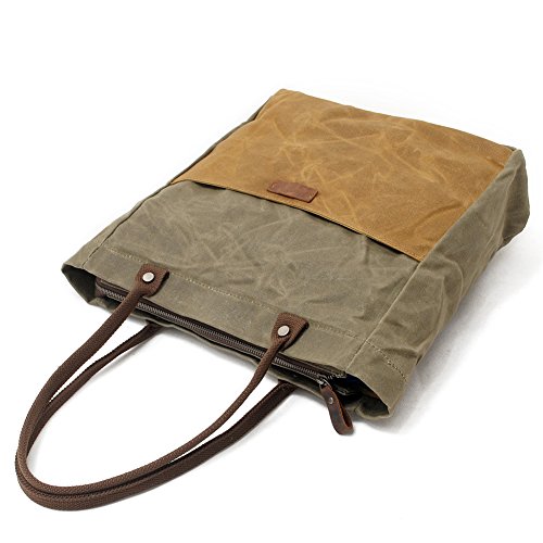 peacechaos Women's Canvas Waterproof Shoulder Hand Bag Tote Bag Purse Handbag (Army Green)