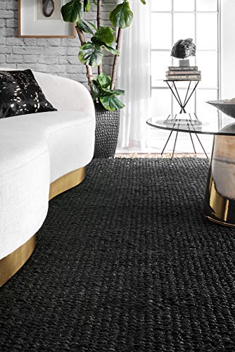 nuLOOM Benavides Tassel Jute Area Rug, 8' x 10', Black