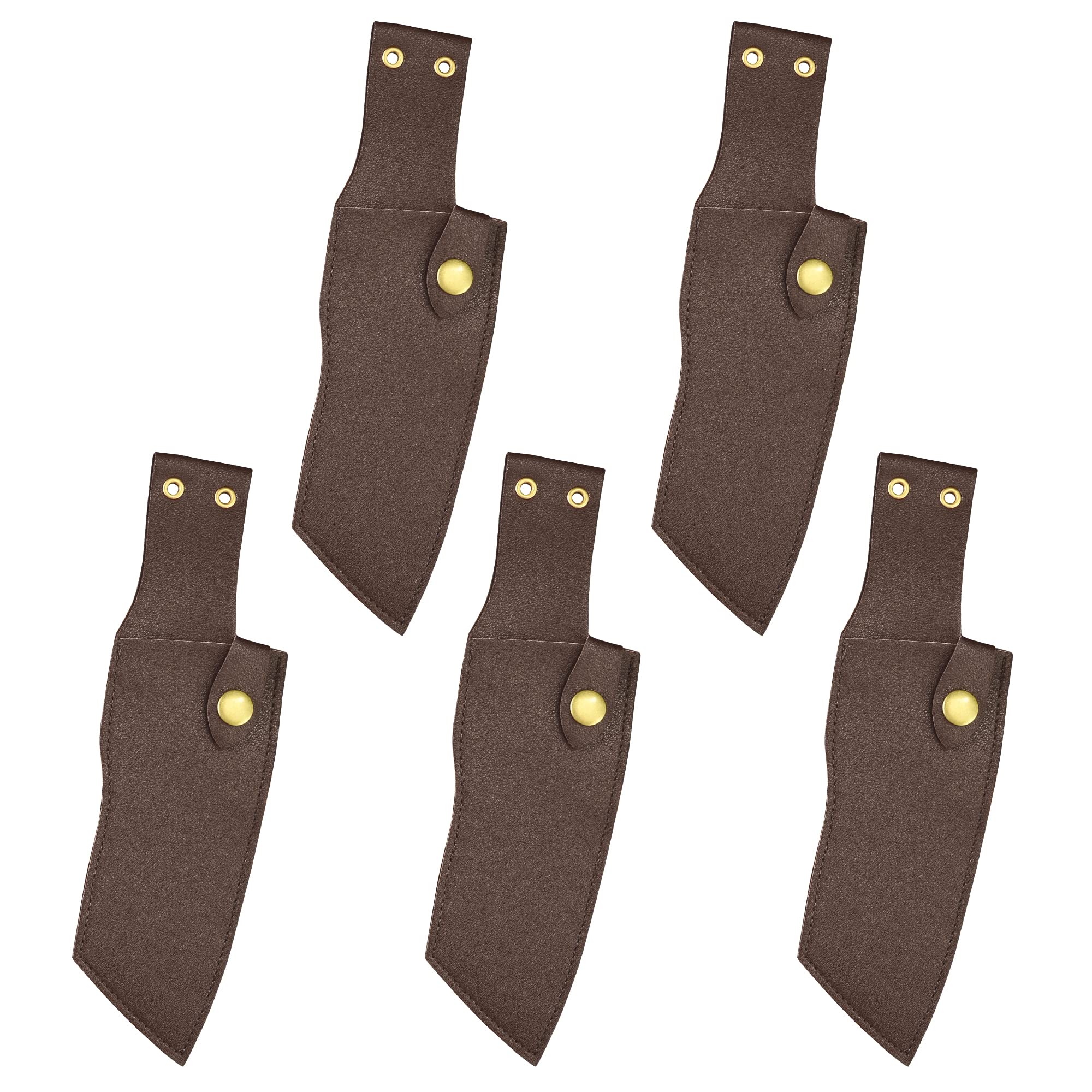 XYJ 5pcs/set Universal Chef Knife Sheath Leather Knives Sleeves For Cooking Kitchen Knife Blade Guards Protection Case Vegetable Chopping Knives Cover (For 6.5‘’ Cooking Knife)