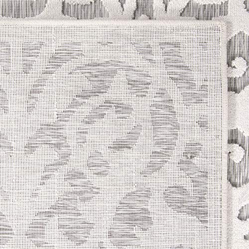 My Texas House by Orian Indoor/Outdoor Lady Bird Area Rug, 5'2" x 7'6", Natural/Grey