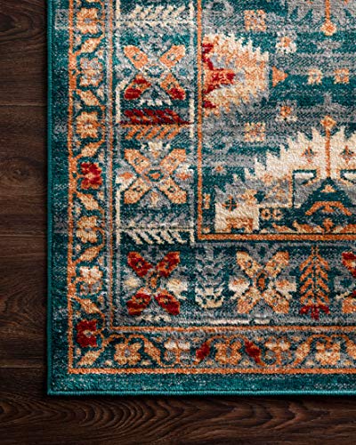 Loloi II Isadora Collection ISA-06 Lagoon/Multi, Transitional 8'-0" x 10'-0" Area Rug