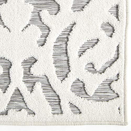 My Texas House by Orian Indoor/Outdoor Lady Bird Area Rug, 5'2" x 7'6", Natural/Grey