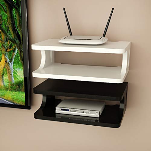 LXYFMS Wall Mount Bracket TV Box Set-top Box Modem Cable Box for WiFi Router DVD Player Streaming Device Router Rack (Color : White)